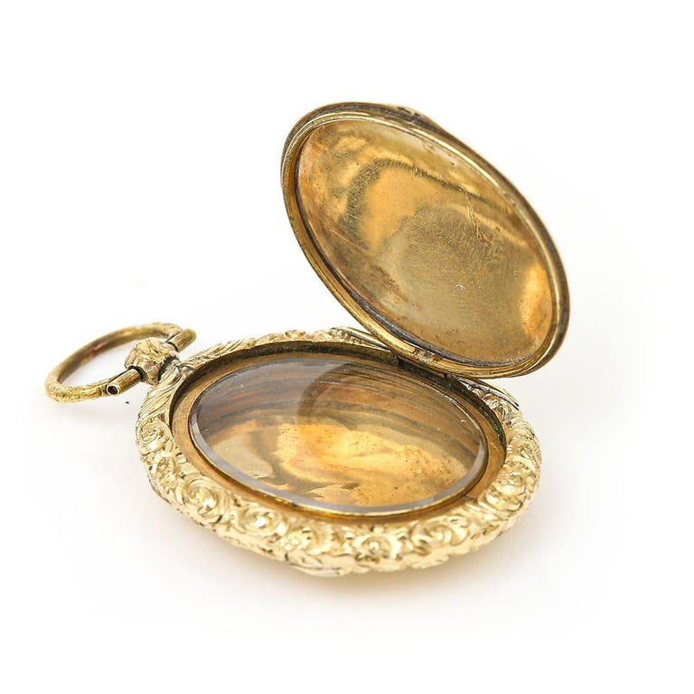 Large Oval Victorian 9ct Gold Engraved Double Sided Locket, Circa 1890 ...