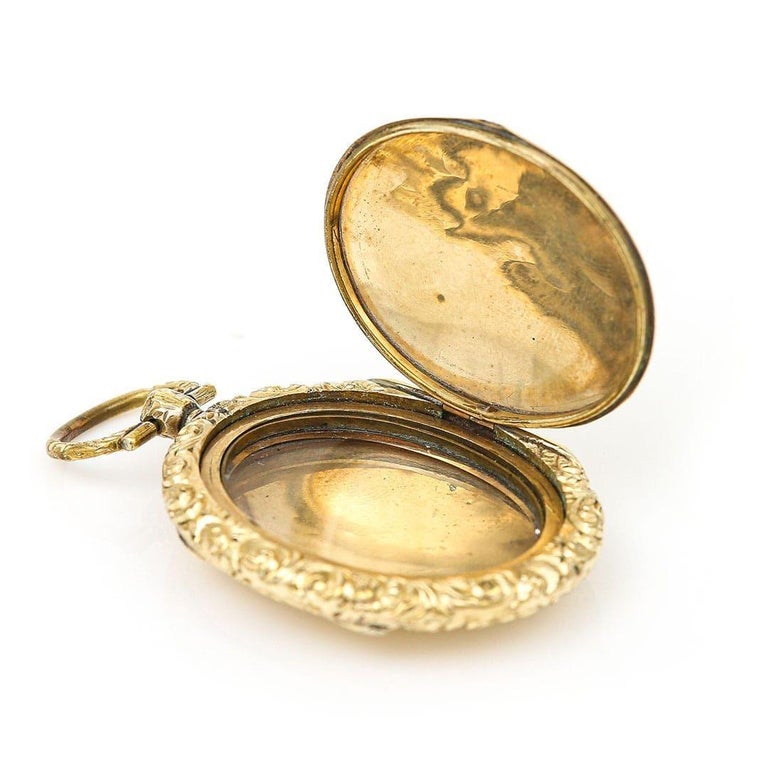 Large Oval Victorian 9ct Gold Engraved Double Sided Locket, Circa 1890 ...