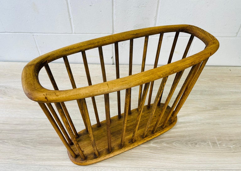 Large Oval Wood Magazine Rack For Sale at 1stDibs