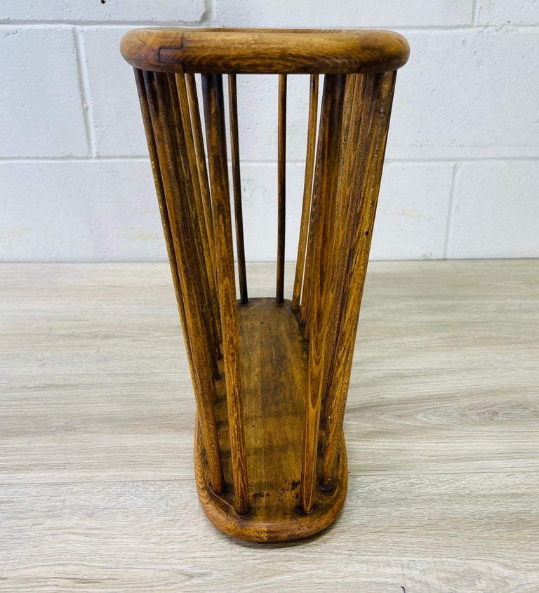 Large Oval Wood Magazine Rack For Sale at 1stDibs