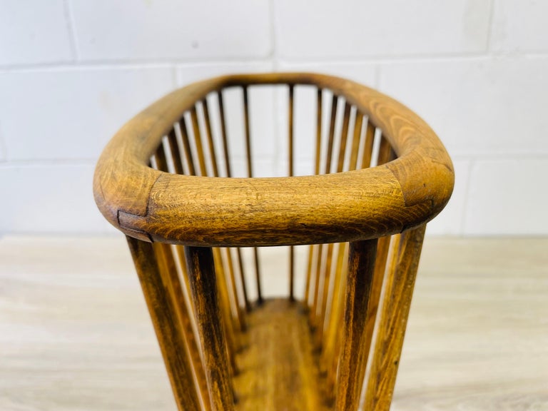 Large Oval Wood Magazine Rack For Sale at 1stDibs