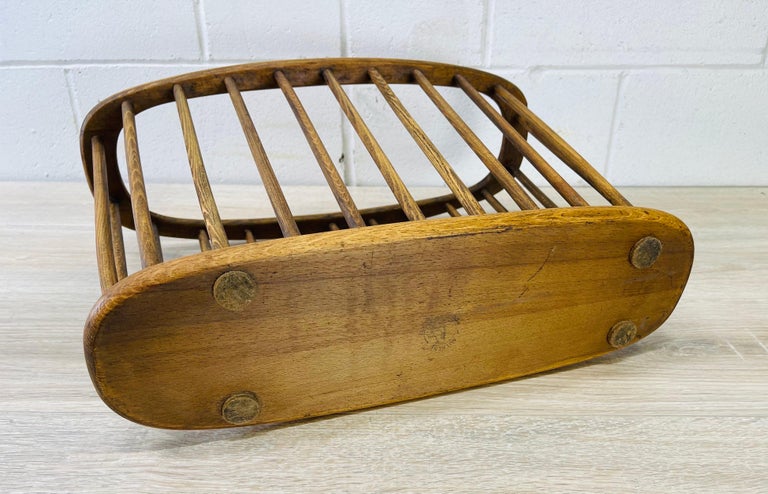 Large Oval Wood Magazine Rack For Sale at 1stDibs