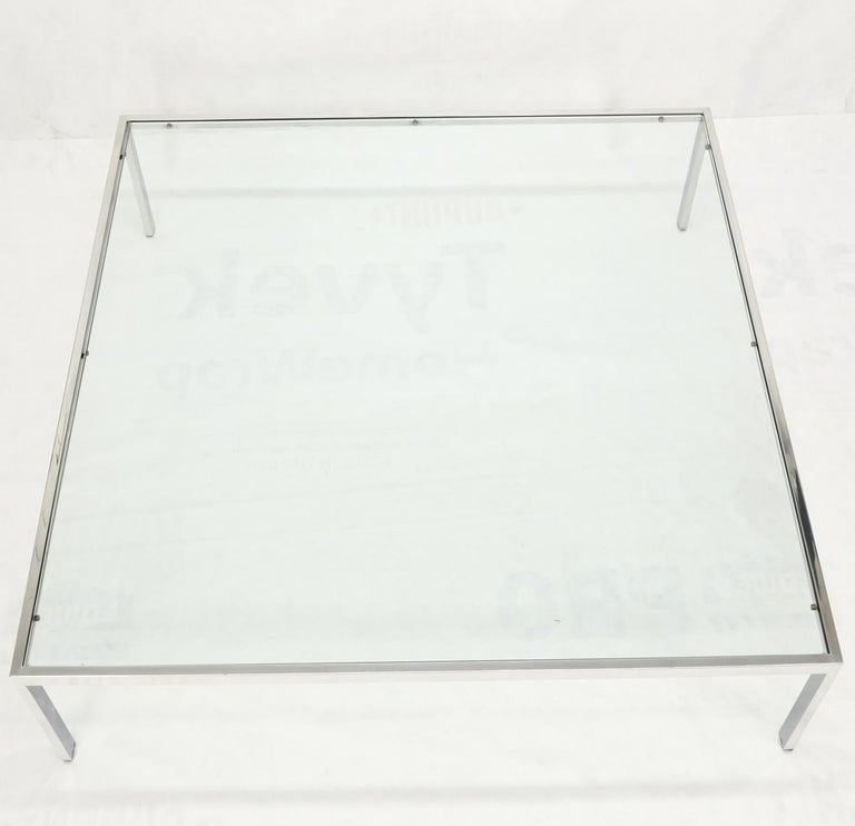 Mid Century Modern Large Oversize Square Chrome Stainless Steel Coffee ...