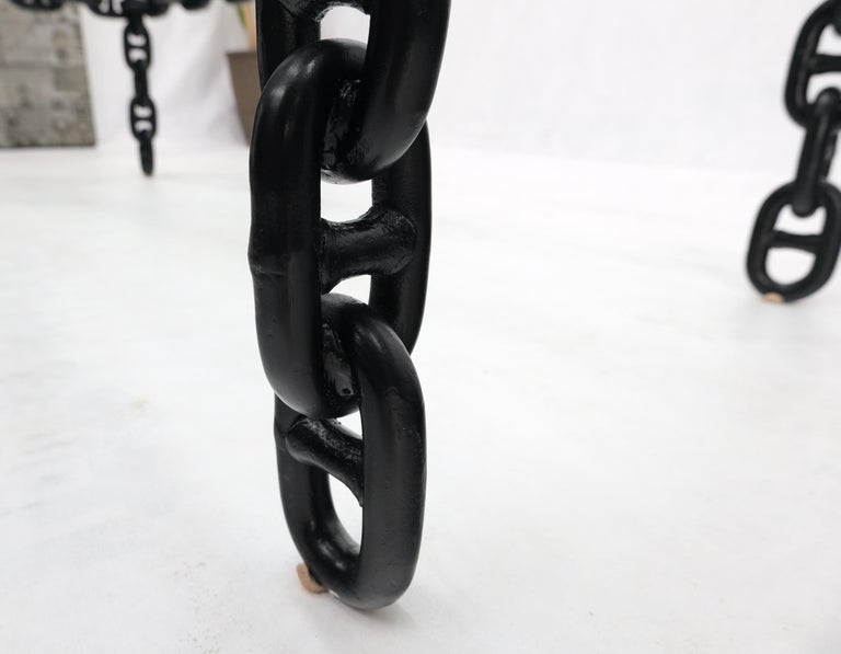 Large Oversize Fused Marine Chain Base Rectangle Coffee Table Thick ...