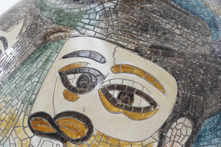 Large Pablo Picasso Mosaic Ceramic Vase at 1stDibs