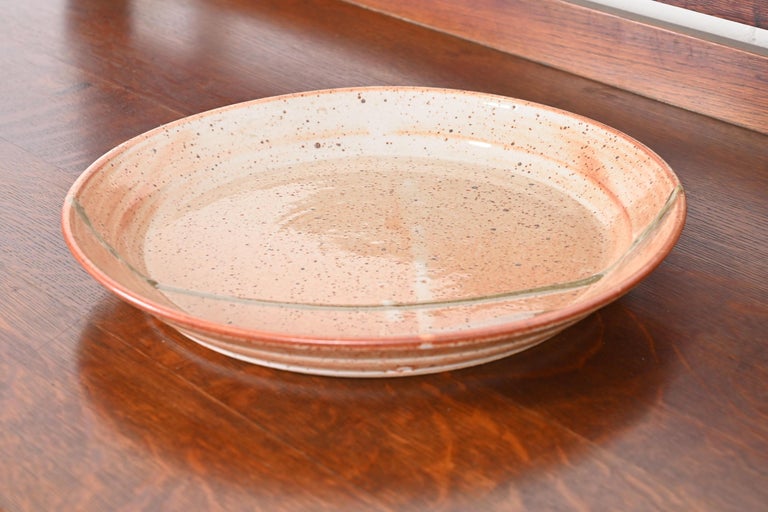 Large Painted Glazed Ceramic Studio Pottery Platter or Shallow Bowl For ...