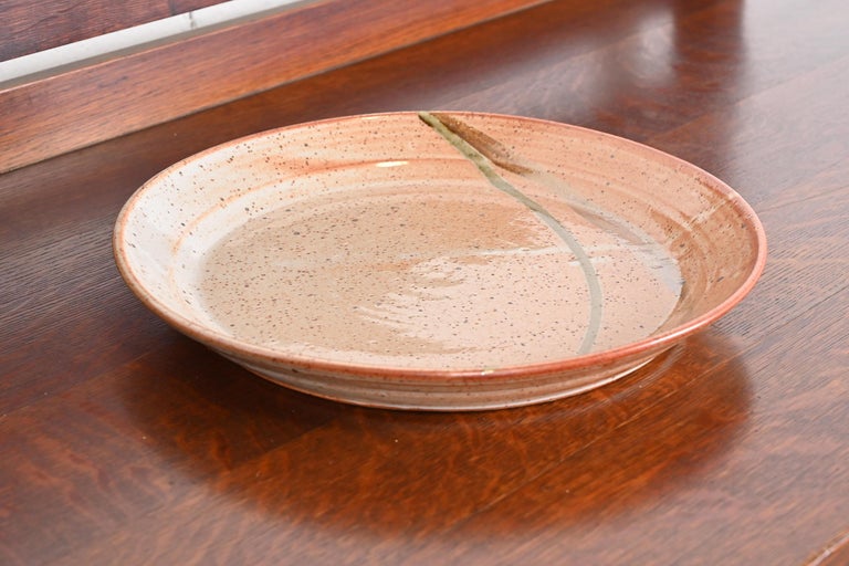 Large Painted Glazed Ceramic Studio Pottery Platter or Shallow Bowl For ...