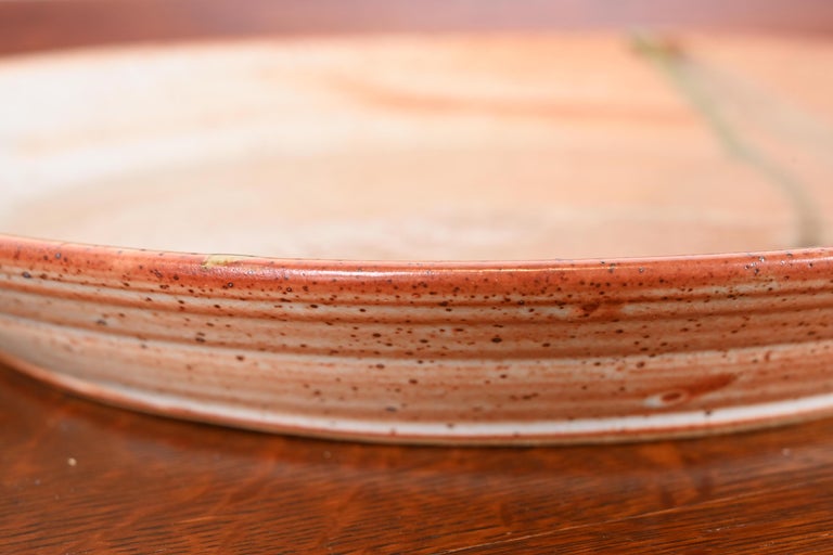 Large Painted Glazed Ceramic Studio Pottery Platter or Shallow Bowl For ...