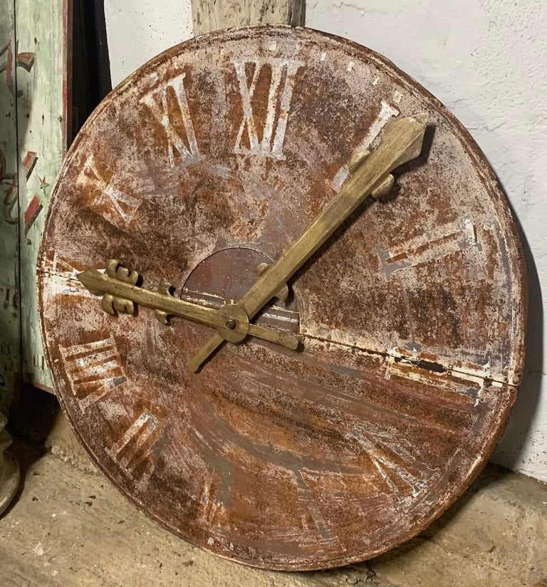 Large Painted Tower Clock Face For Sale at 1stDibs