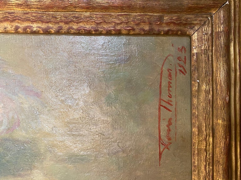 Large Painting by Henri Joseph Thomas "At the Theater" For Sale at 1stDibs