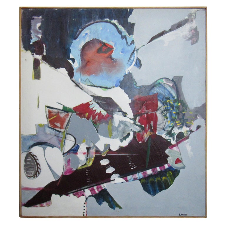 Large Signed Painting by Artist Elaine Miller For Sale at 1stDibs