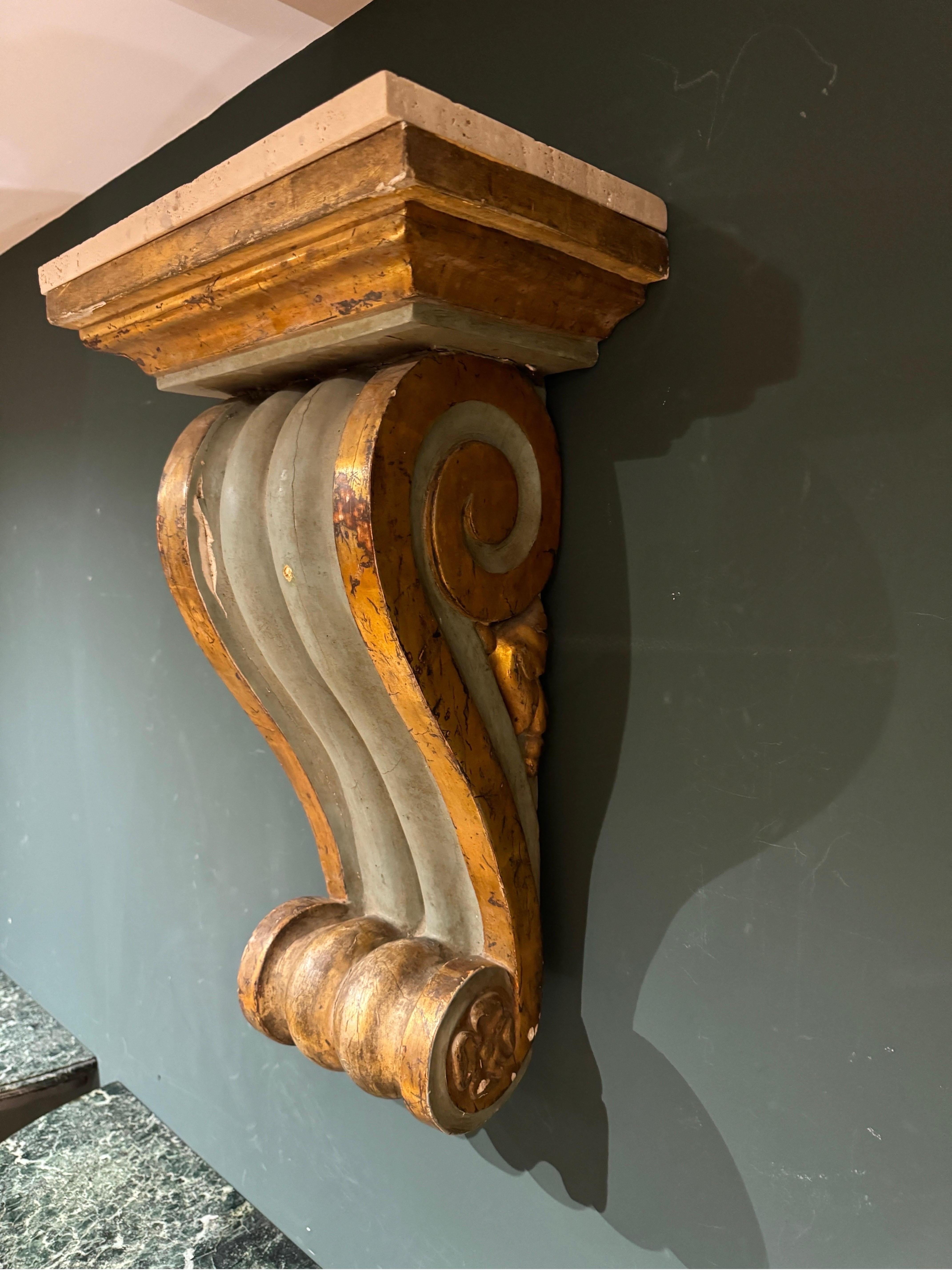 Large pair 18th century Italian carved wood wall brackets For Sale at ...