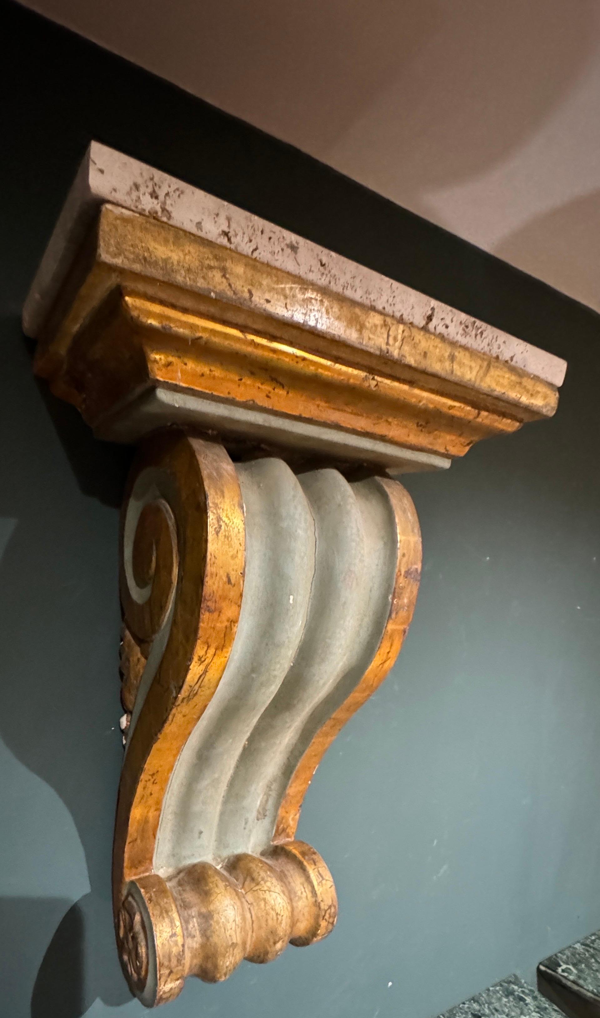 Large pair 18th century Italian carved wood wall brackets For Sale at ...