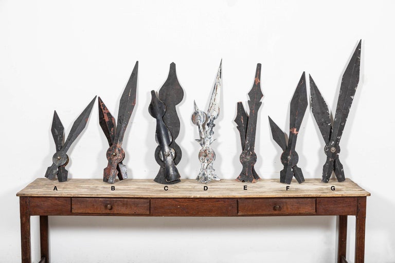 Large Pair 19th C French Copper Clock Tower Hands For Sale at 1stDibs