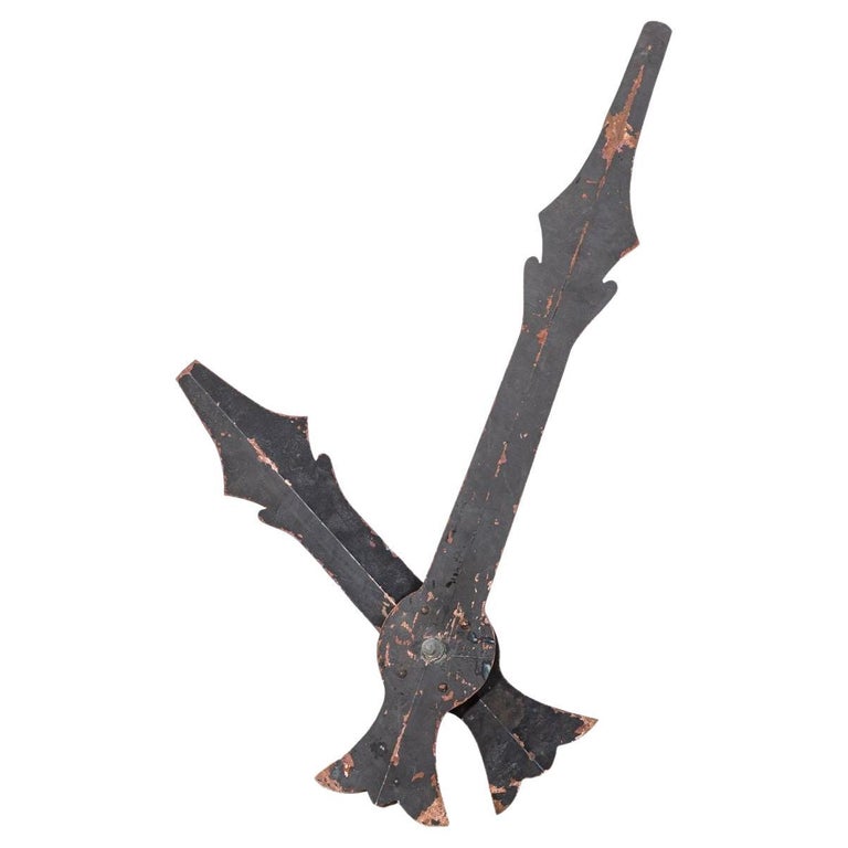 Large Pair 19th C French Copper Clock Tower Hands For Sale at 1stDibs