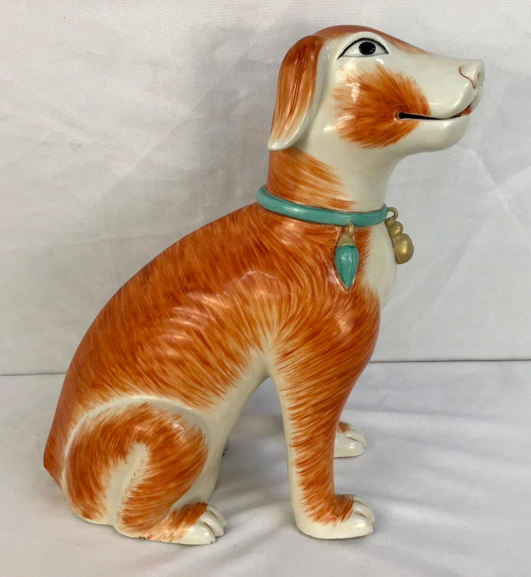 Large Pair Chinese Export Style Sated Dogs For Sale at 1stDibs