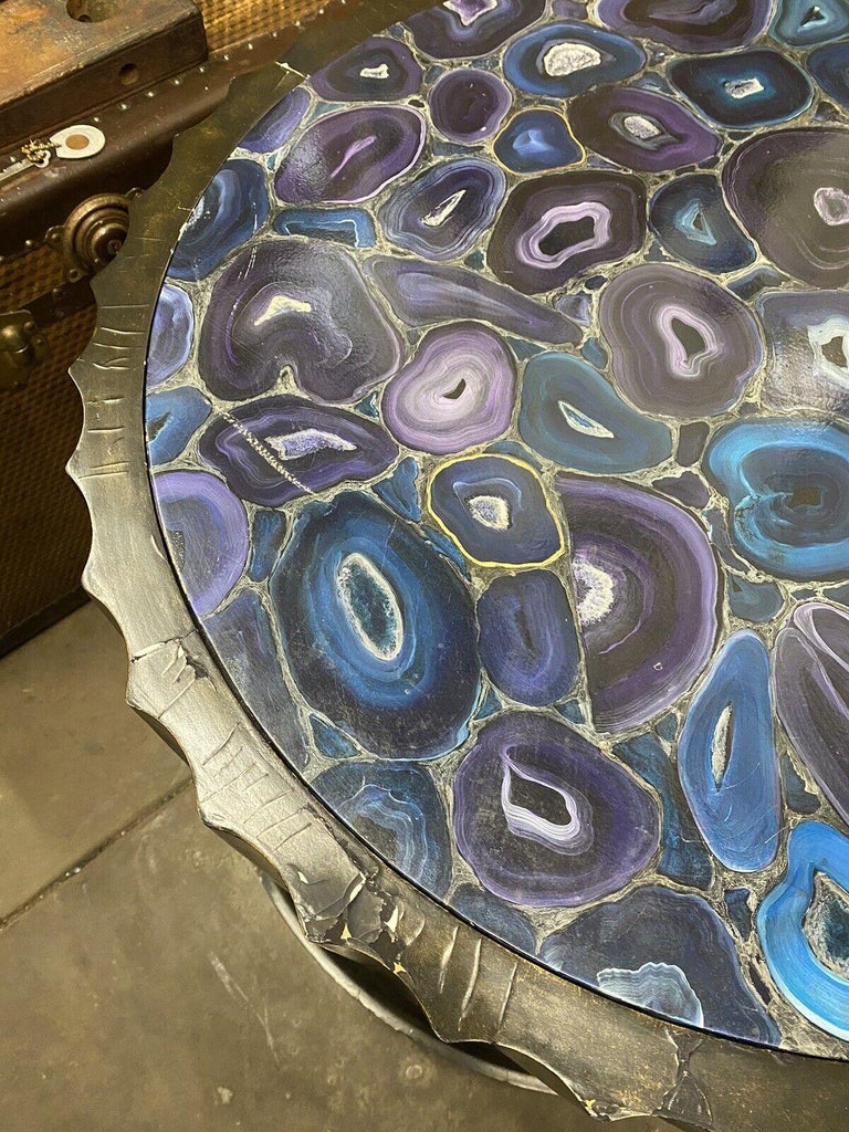 Large Pair Custom Fluted Column Pedestal Stand Painted Faux Purple ...