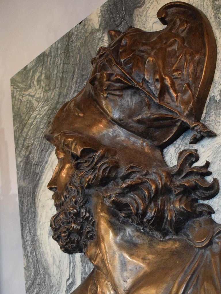 Large Pair of Emile Pinedo of Portrait Medallions on Marble Plaques For ...