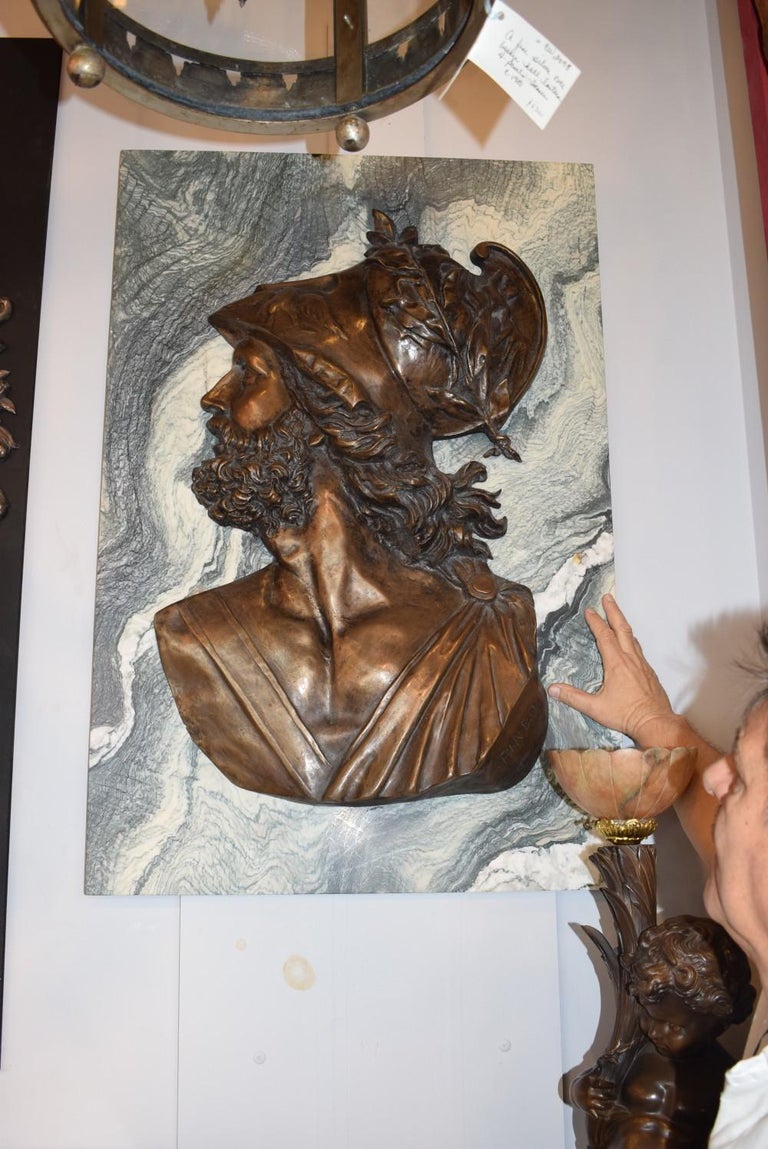 Large Pair of Emile Pinedo of Portrait Medallions on Marble Plaques For ...