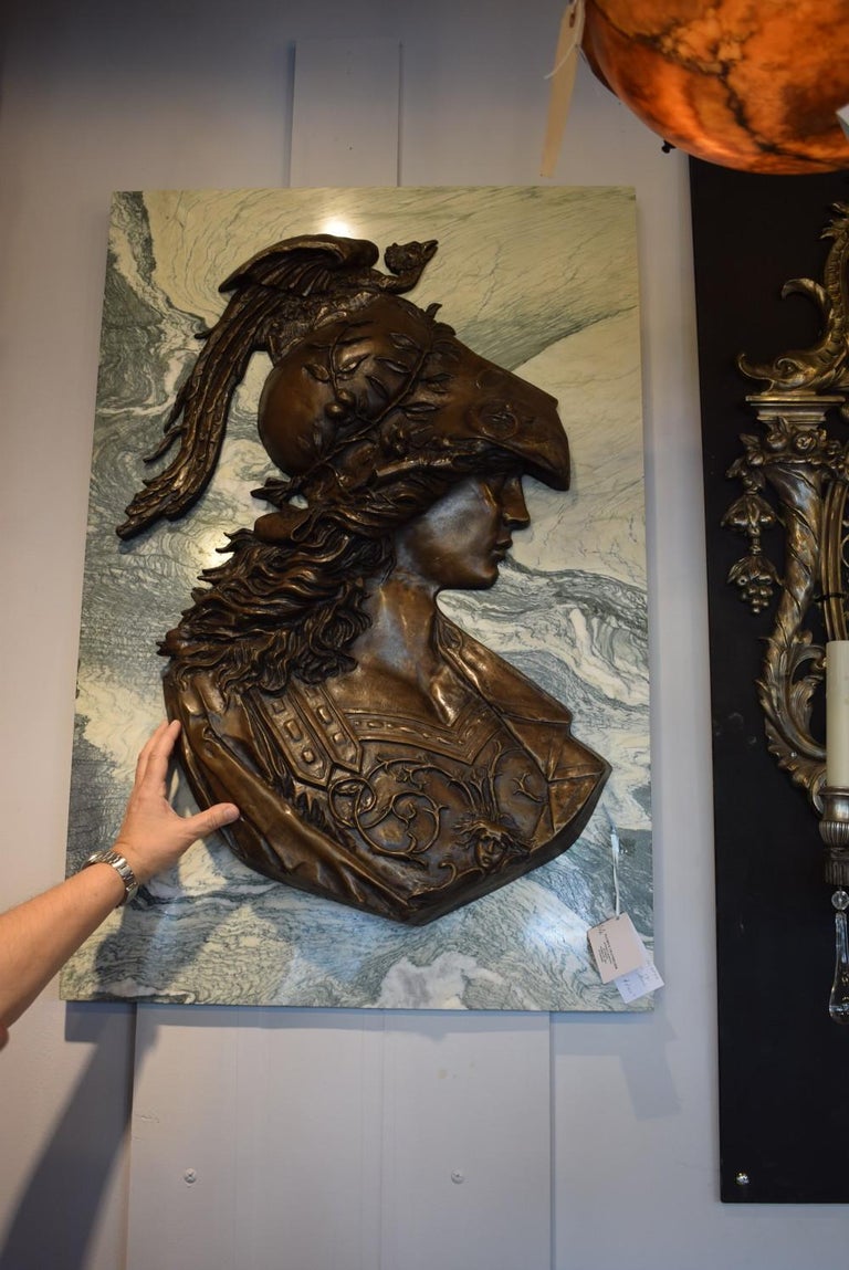 Large Pair of Emile Pinedo of Portrait Medallions on Marble Plaques For ...