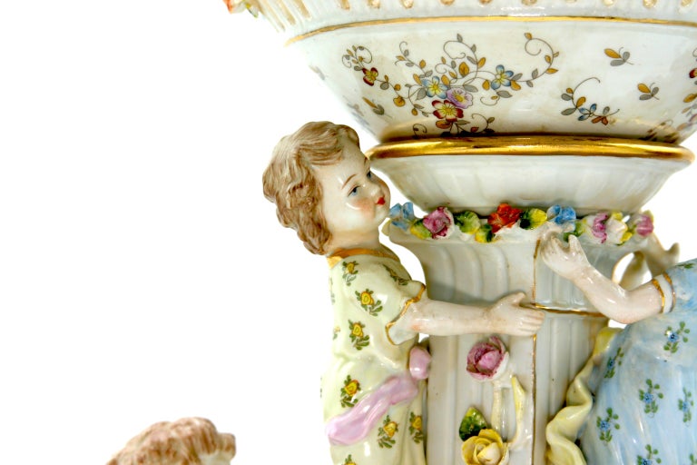 Large Pair German Porcelain Decorative Pieces For Sale at 1stDibs