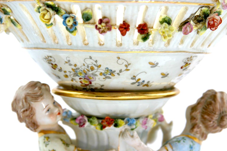 Large Pair German Porcelain Decorative Pieces For Sale at 1stDibs