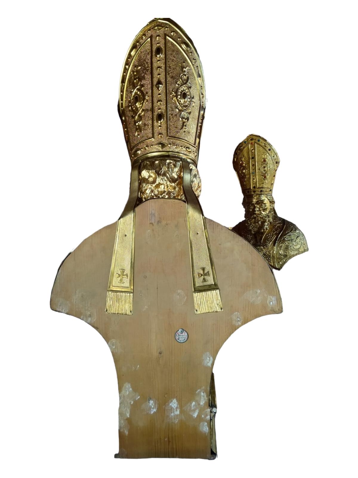 Large Pair Hand-Hammered Antique Brass Sculptures of a Bishops Italy ...