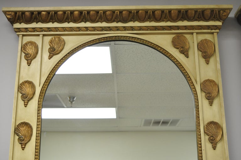 Large Pair Italian Hollywood Regency Shell and Marble Console Hall ...