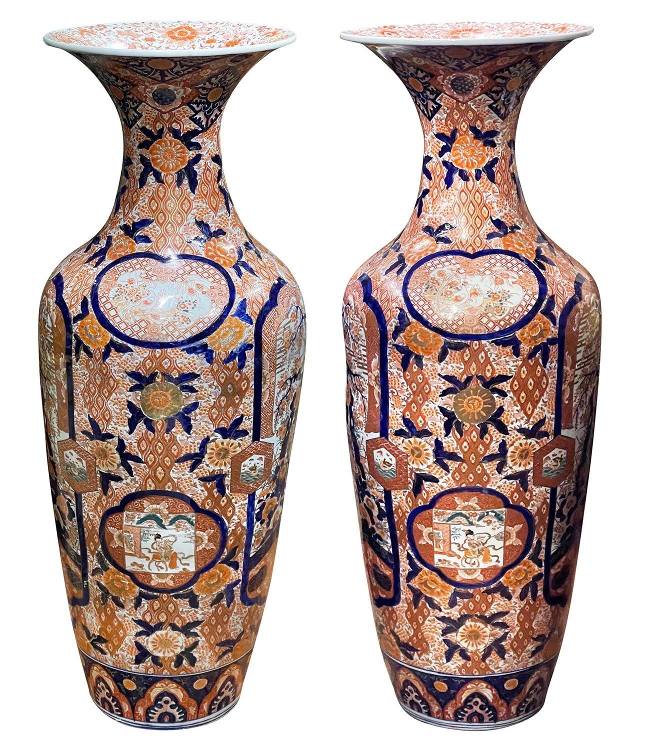 Large Pair of 19th Century Japanese Imari vases. 121cm (47.5") high For ...