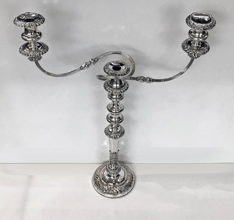 Large Pair of Antique Sheffield Plate Candelabra, English circa 1900 ...
