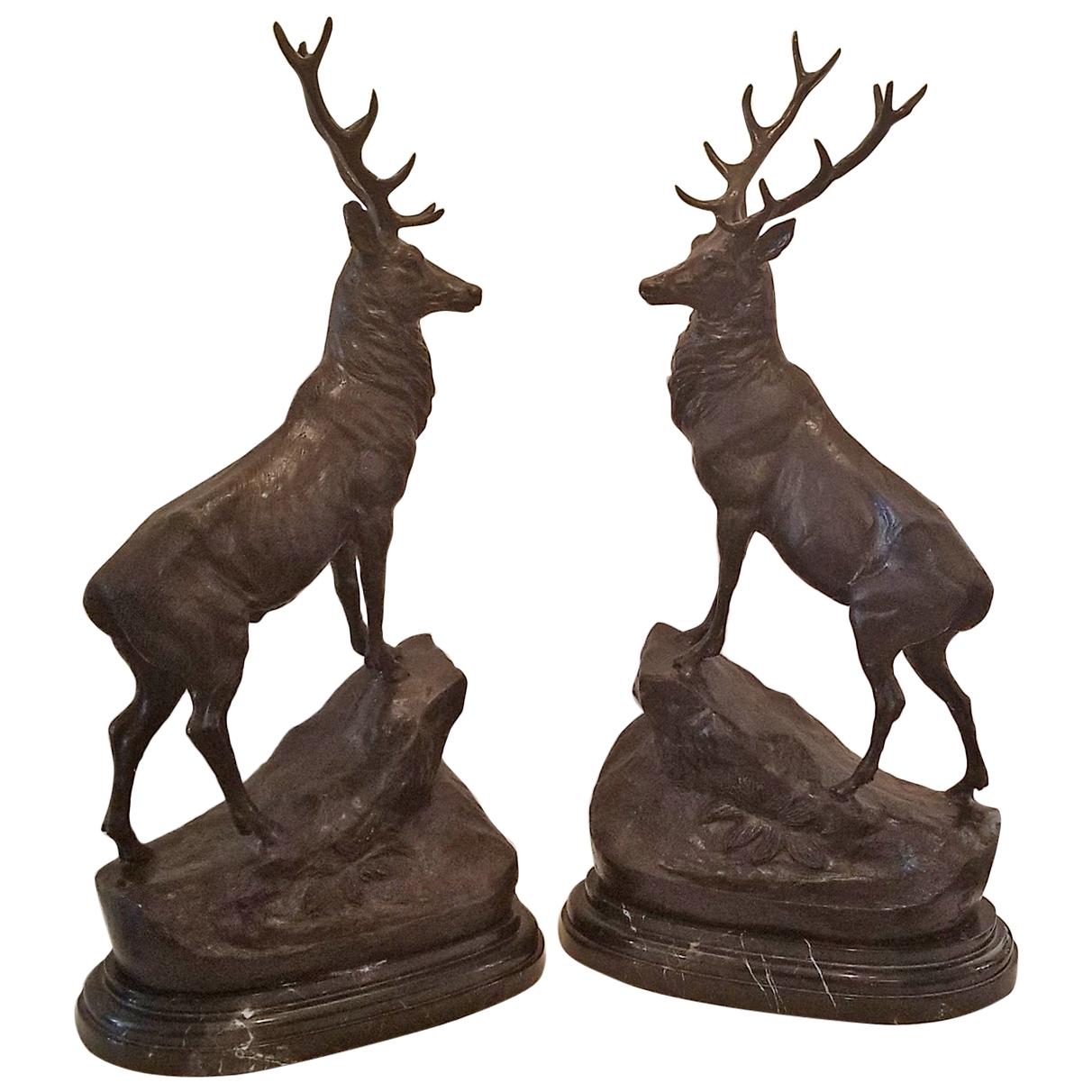 Stunning Large Monumental Bronze Stag Sculpture at 1stDibs