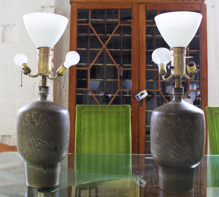 Large Pair of Design Technics Table Lamps by Lee Rosen at 1stDibs