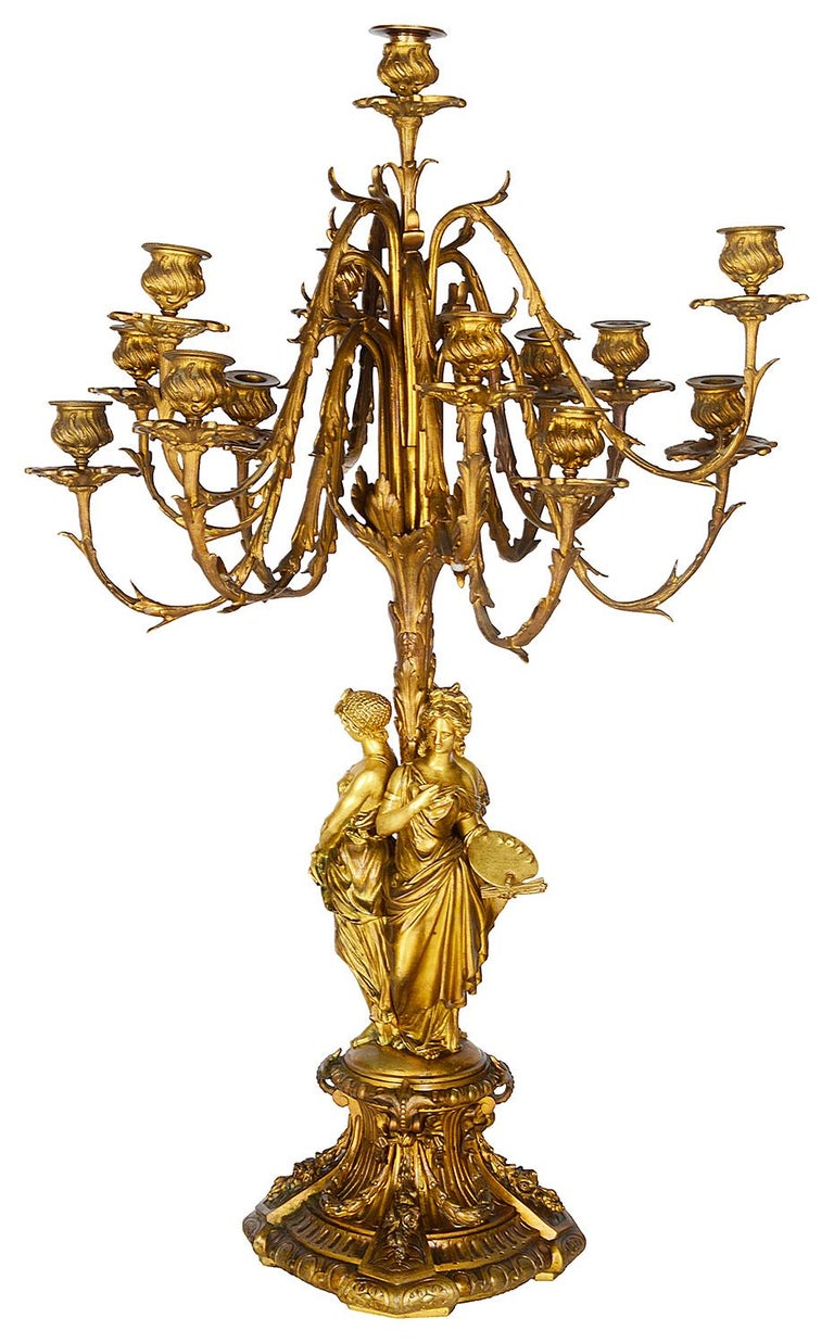 Large Pair of Early 19th Century Gilded Ormolu Candelabra For Sale at ...