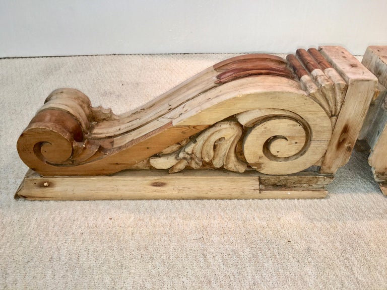 Large Pair of English Antique Corbels For Sale at 1stDibs