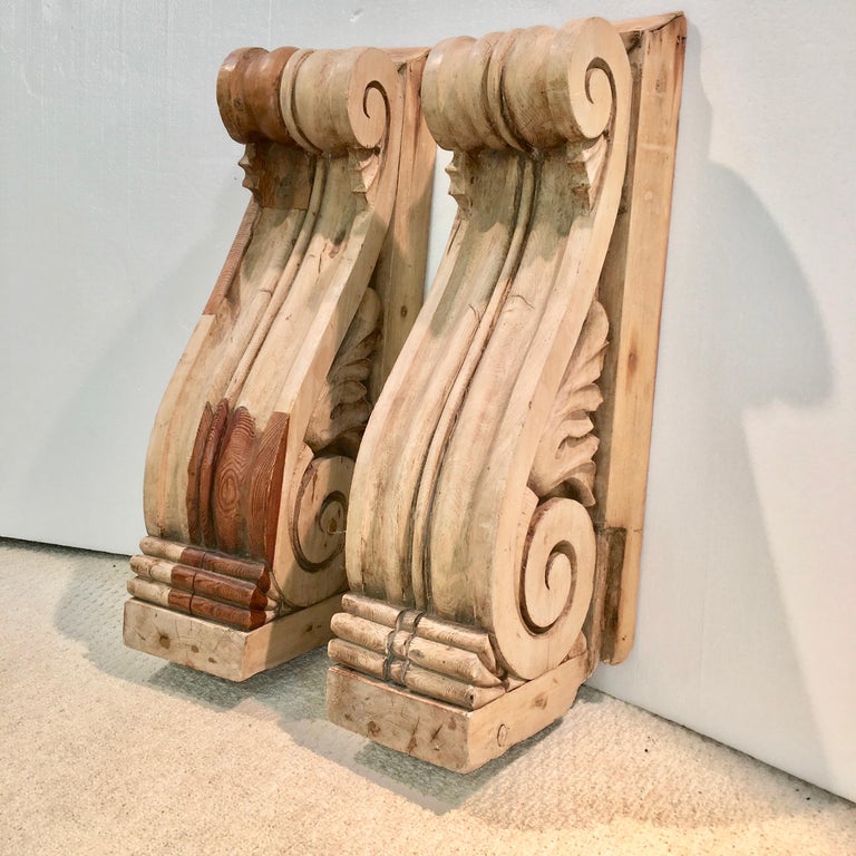 Large Pair of English Antique Corbels For Sale at 1stDibs