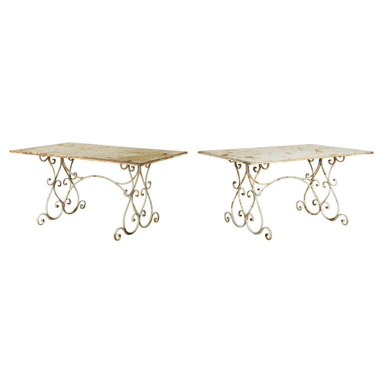 Large Pair of French Metal Tables For Sale at 1stDibs