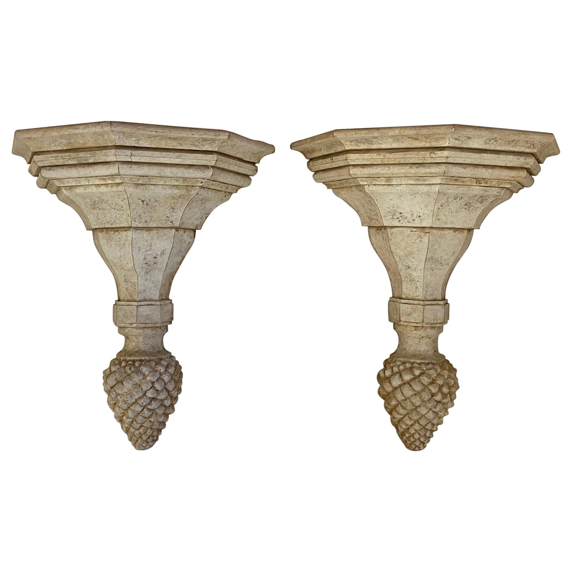 Anglo Indian Carved Wood Parrot Wall Brackets For Sale at 1stDibs