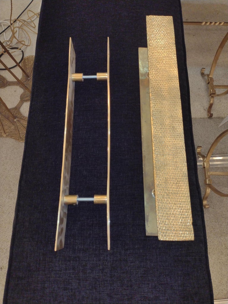 Large Pair of Italian Modernist Bronze Sculptural Door Pulls/Handles ...