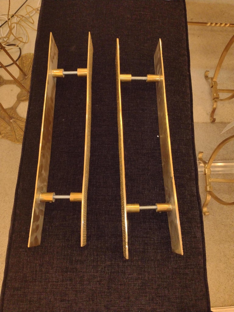 Large Pair of Italian Modernist Bronze Sculptural Door Pulls/Handles ...