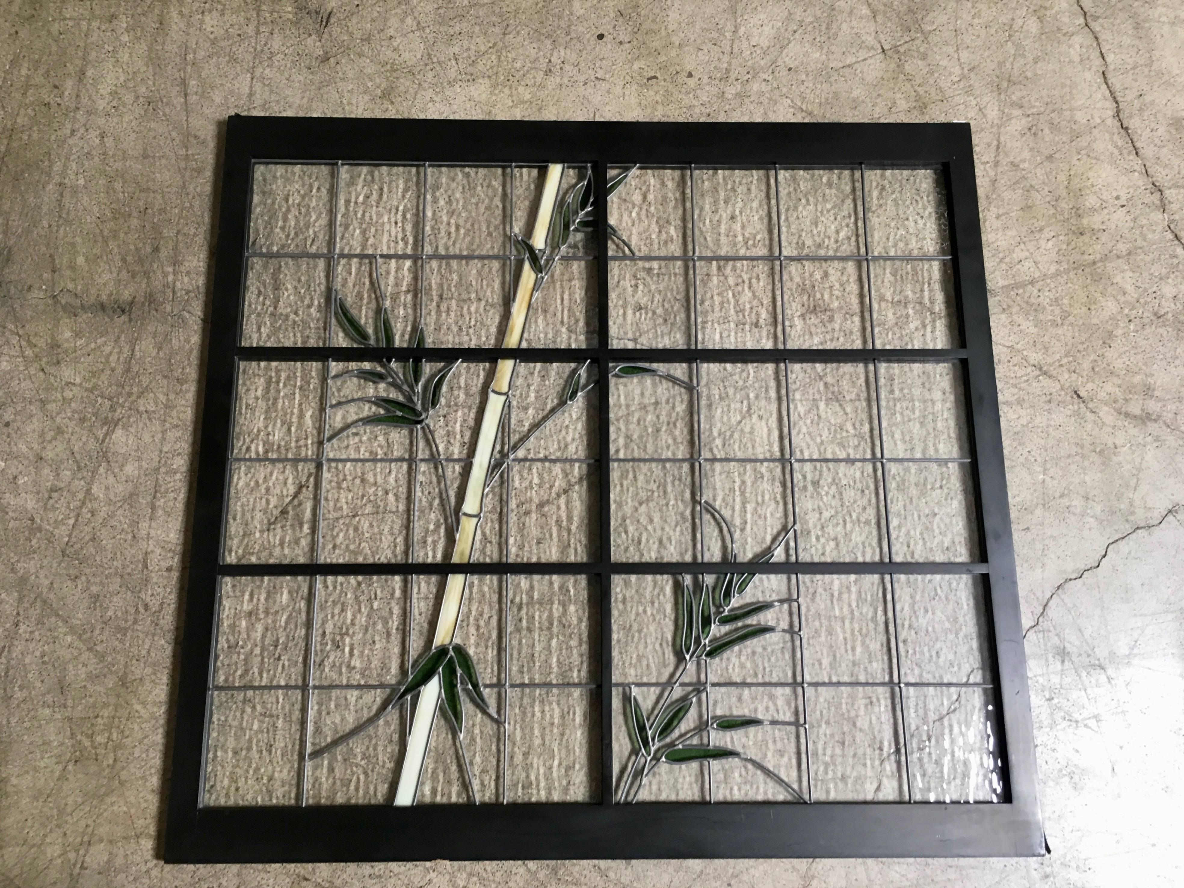 Large Pair of Leaded Glass Windows at 1stDibs