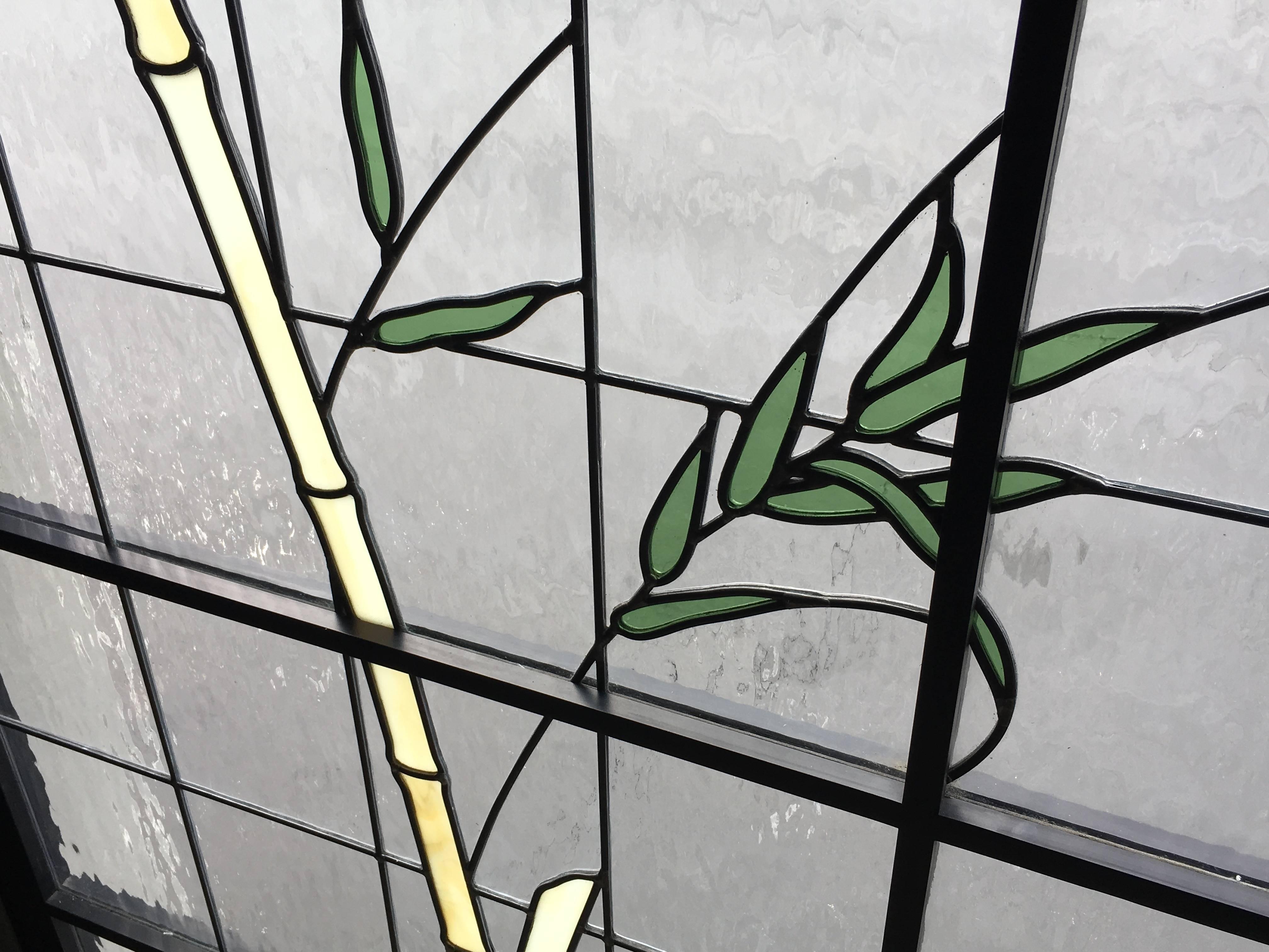 Large Pair of Leaded Glass Windows at 1stDibs
