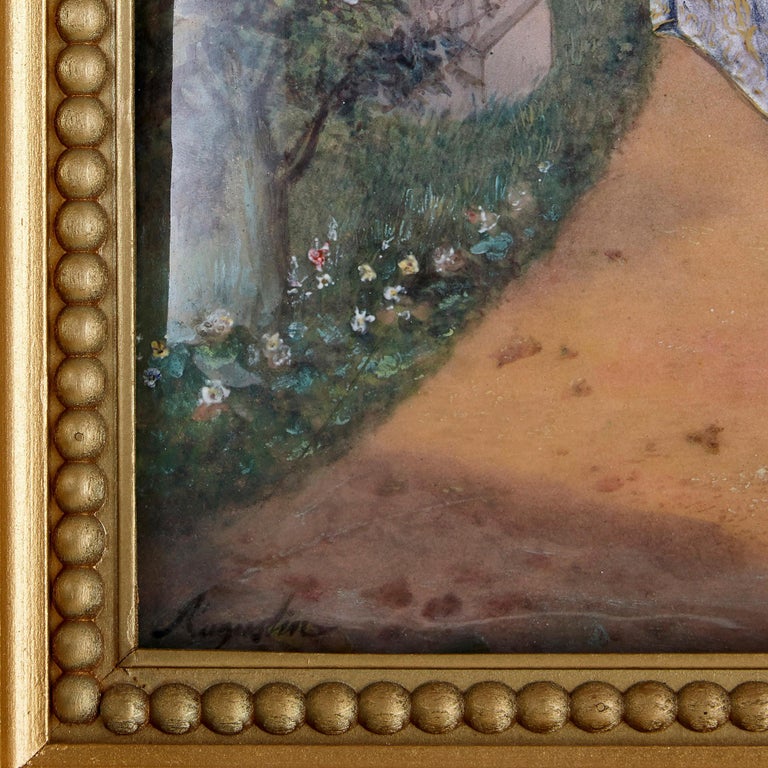 Large Pair of Limoges Enamel Plaques in Giltwood Frames at 1stDibs