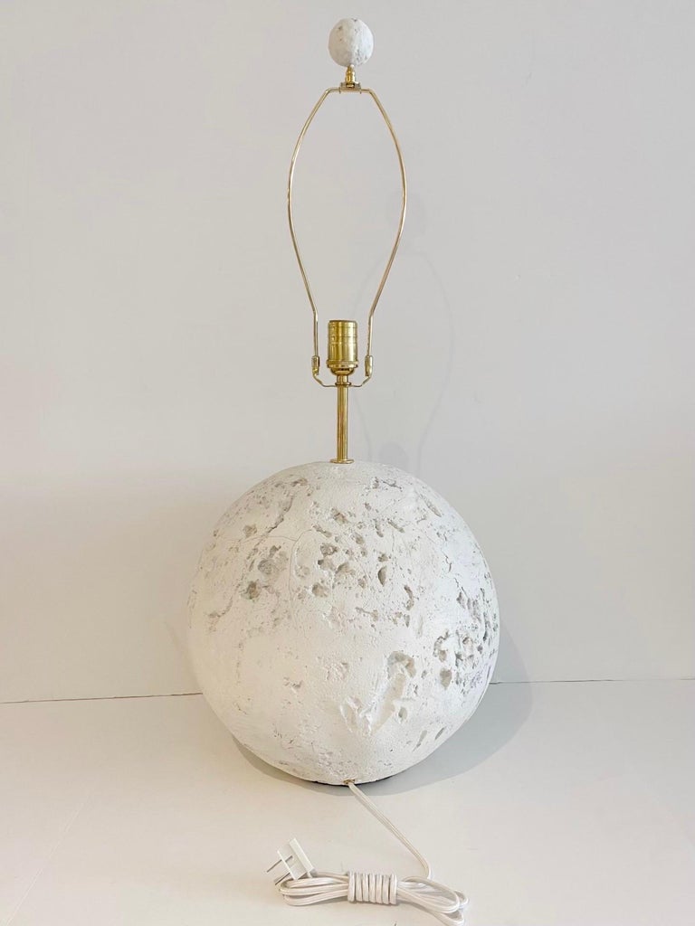 Large Pair of Midcentury Coquina Coral Stone Style Orb Lamps For Sale ...