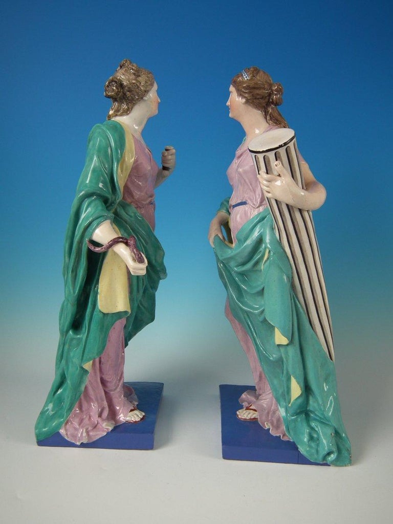 Large Pair of Pearlware 'Prudence and Fortitude' Figures For Sale at ...