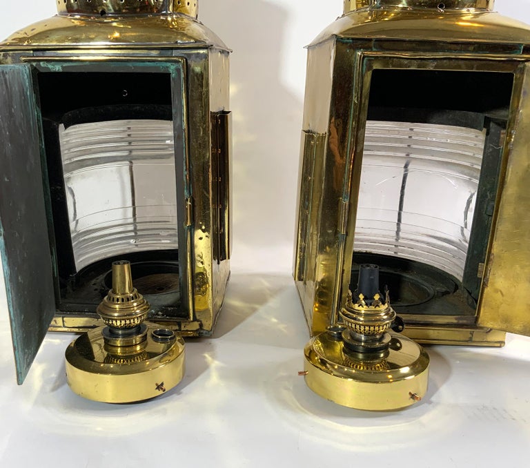 Large Pair of Port and Starboard Ships Lanterns For Sale at 1stDibs