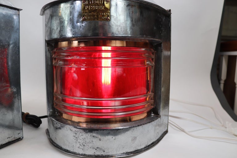 Large Pair of Port and Starboards Ships Lantern For Sale at 1stDibs