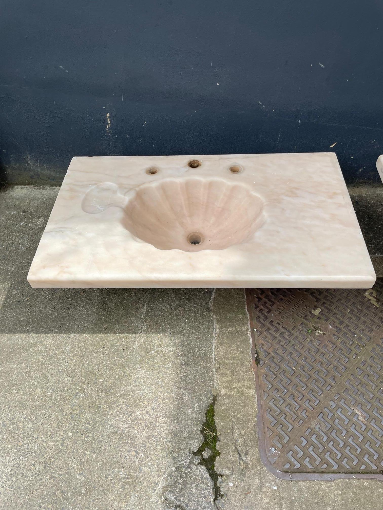Large Pair of Solid Marble Sink Basins and matching Toilet and Bidet ...