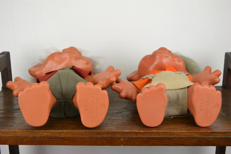Large pair of Troll Dolls by Dam Things Establishment, 1964 at 1stDibs ...