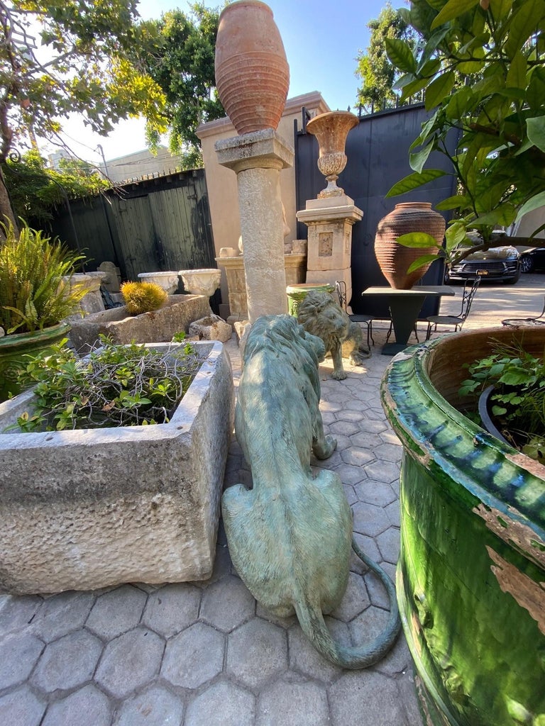 Large Pair Patinated Life Size Bronze Statues Sculpture of Regal Big ...