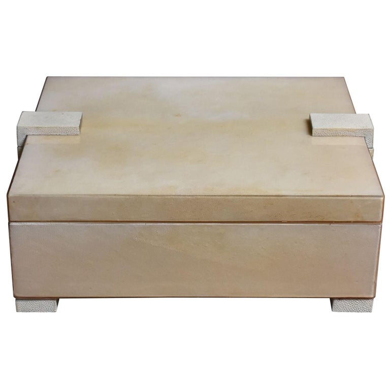 Large Parchment and Shagreen Box For Sale at 1stDibs